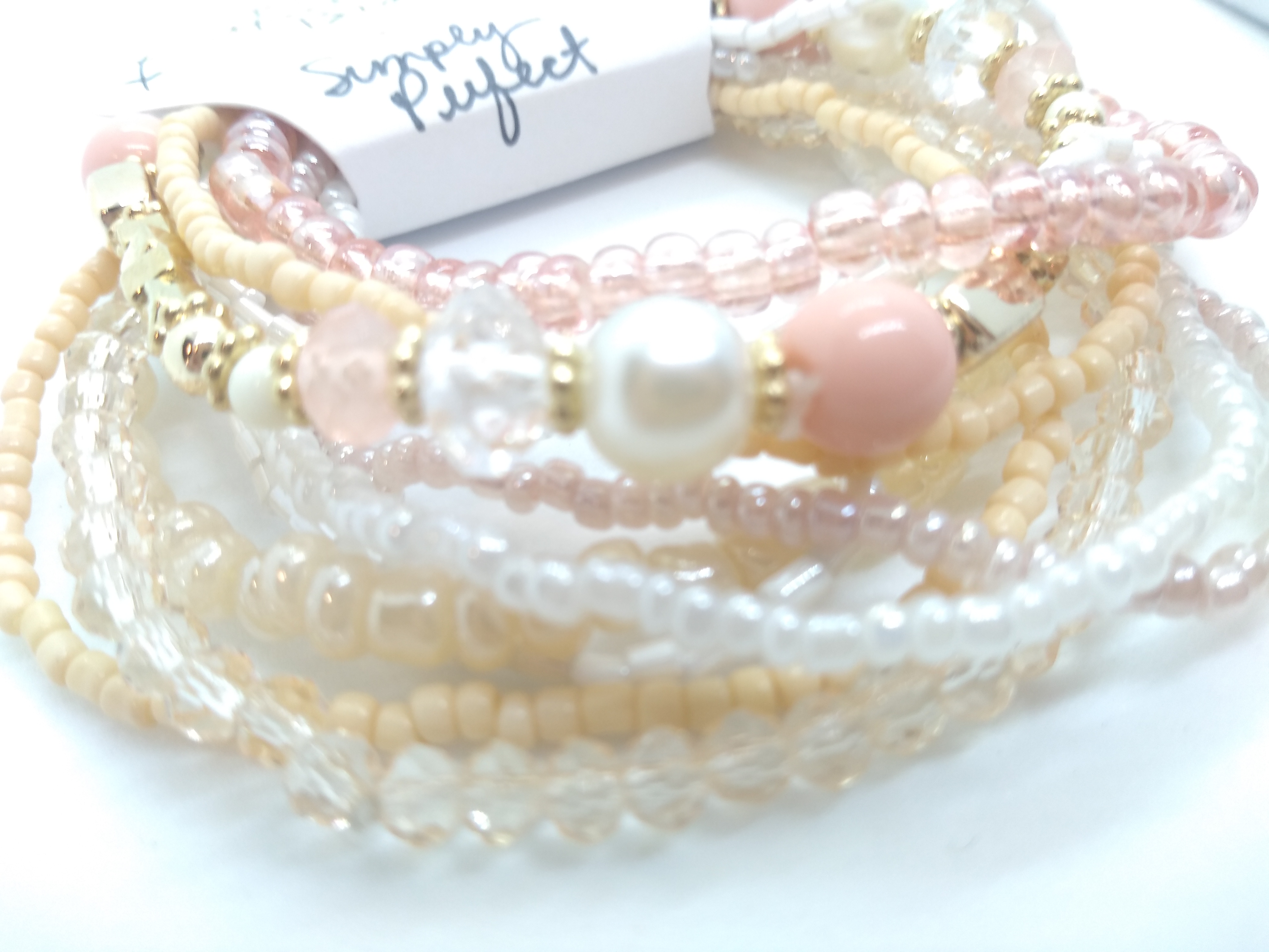 Pink & Pearls Stackable Bracelet Set - Simply Perfect Co.